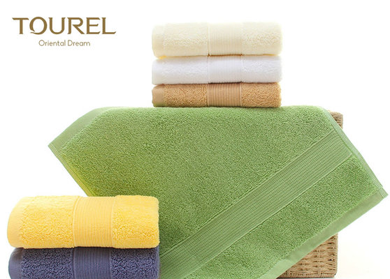 China Organic Bamboo Washcloths Fiber Baby Face Towel Double Needle Stitches supplier