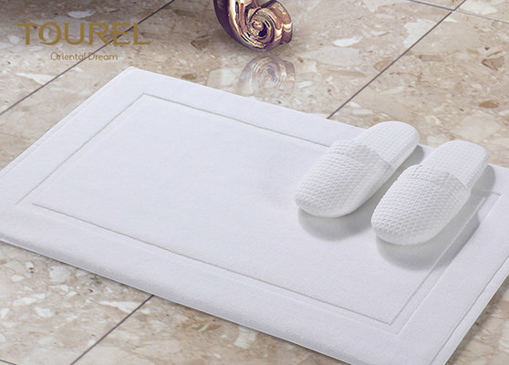 China Sanitized Logo Hotel Non Slip Bath Mat / White Bathroom Floor Mats supplier