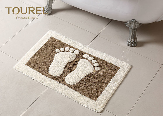 China Bulge Big Feet  Icon Many Hotel Bath Mats Homor Design With Polyester Coral supplier
