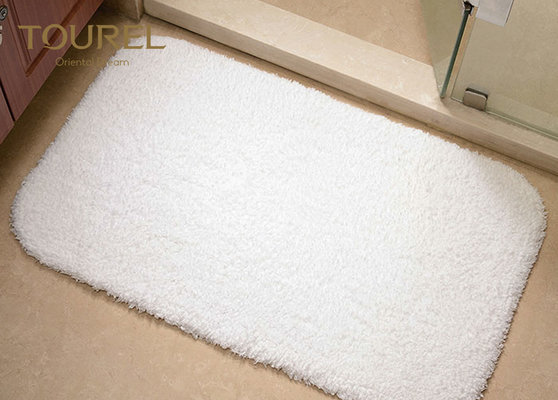 China Strong Water Sbsorption 32s Floor Bath Mats Plain Cotton White Color supplier