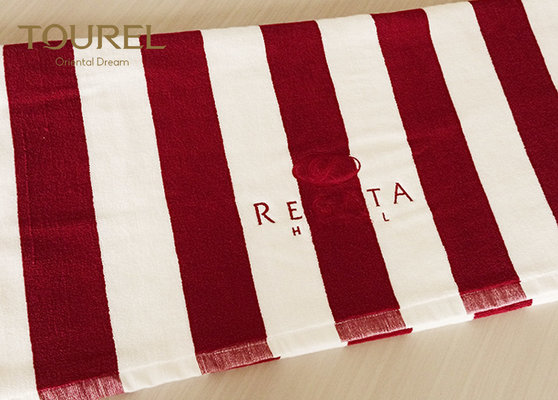 China Nice Stripe Hotel Bath Towels with Personal Needed Logo and Colors supplier