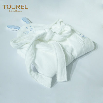 China 100% Cotton Children'S Bathrobes / White Terry Cloth Robe Shawl Collar With Hat supplier