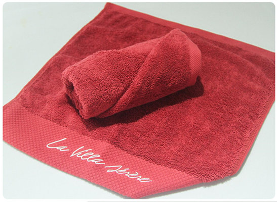 China Red Color Bath Towel Set Face Towel Hand Towel Bath Towel for Hotel Spa Beach supplier