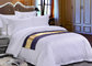 Pure White Sateen Otel Duvet Bedding With Purple Bed Runner supplier