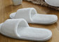 Open Toe Coral Fleece Disposable Hotel Slippers White With EVA Sole supplier